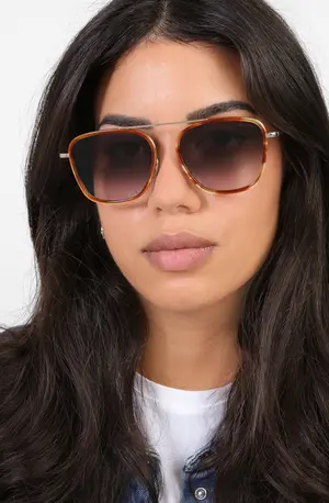 Illesteva Samos Ace Sunglasses - Saffron Havana / Gold