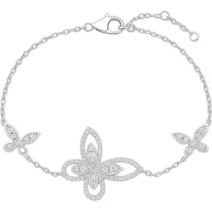 DONATELLO GIAN Butterfly Crystal Bracelet - Silver