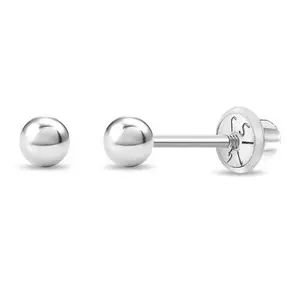 IN SEASON JEWELRY 14k White Gold Ball Stud Earrings - Silver