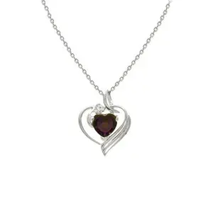 DONATELLO GIAN Name Sterling Silver Gemstone Heart Necklace - Mystic