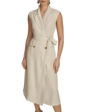 Donna Karan New York Belted A-line Midi Dress
