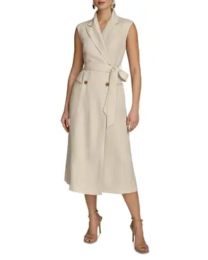 Donna Karan New York Belted A-line Midi Dress