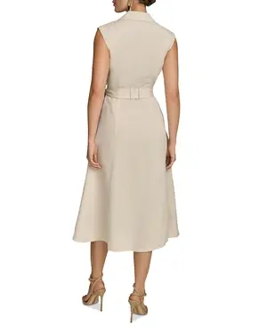 Donna Karan New York Belted A-line Midi Dress