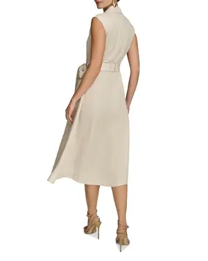 Donna Karan New York Belted A-line Midi Dress
