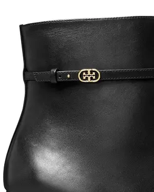 Tory Burch Double T Buckle Wedge Booties