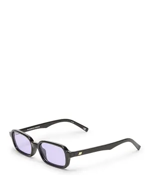 Le Specs Pilferer Rectangle Sunglasses, 53mm - Black/blue