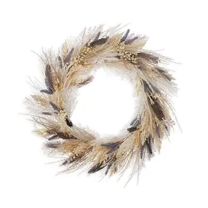 SEASONAL LLC Fall Fields Bouquet Wreath, 28 - No Color