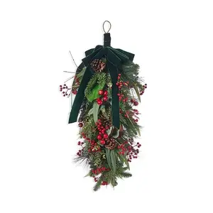 SEASONAL LLC Magnolia Leaf, Eucalyptus & Berry 30 Swag With Fairy Lights - No Color