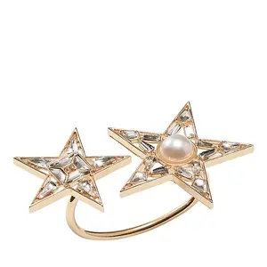 KIM SEYBERT Star Napkin Ring, Set Of 4 Gold/ Crystal