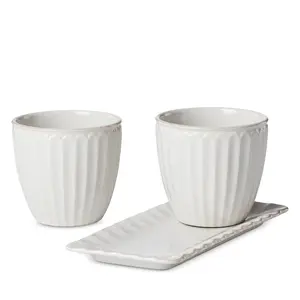 LENOX Set Of 2 French Perle Herb Pots With Tray