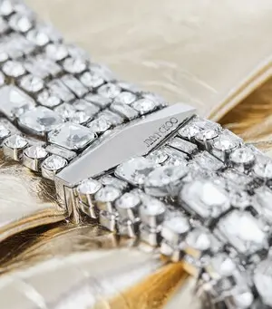 JIMMY CHOO Leather Zandra Clutch - Silver