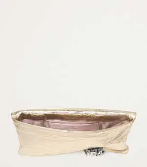 JIMMY CHOO Leather Zandra Clutch - Silver