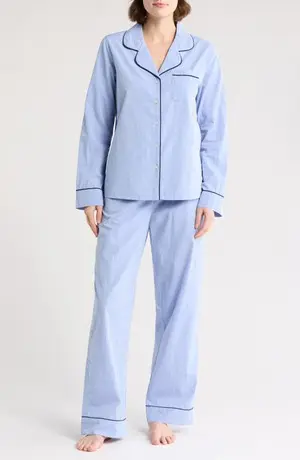 Nordstrom Classic Cotton Pajamas Blue Chambray