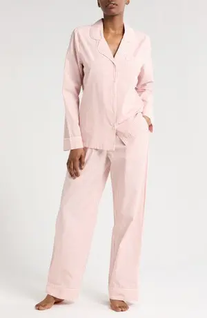Nordstrom Classic Cotton Pajamas Pink Beauty Skinny Stripe