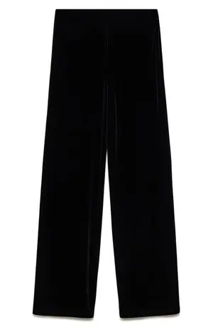 Mango Xenphant Stretch Velvet Wide Leg Pants