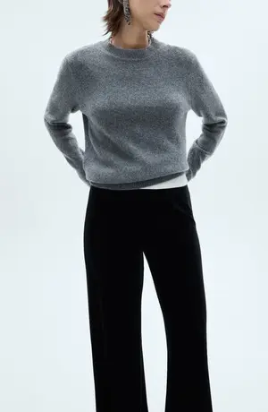 Mango Xenphant Stretch Velvet Wide Leg Pants