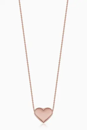 ORADINA 10k Gold Heart Pendant Necklace - Rose Gold