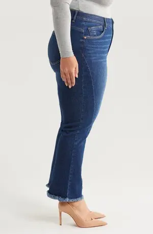Wit & Wisdom Bennett 'ab'solution Skyrise Frayed Ankle Barely Bootcut Jeans - Blue