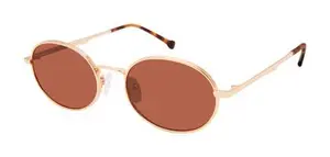 COLORS IN OPTICS Colors In Optics Round Frame Sunglasses Gold Tortoise
