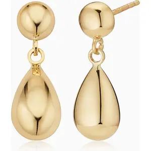 ORADINA 10k Gold Teardrop Dangle Earrings - Yellow Gold