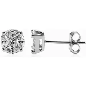 ORADINA Oradina 14K Gold Illusion Diamond Stud Earrings