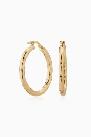 ORADINA 10k Gold Hoop Earrings - Yellow Gold