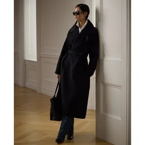 Ralph Lauren Leonarda Cashmere Wrap Coat - Black