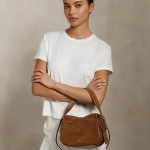 Ralph Lauren Polo Id Suede Mini Satchel - Cinnamon/cuoio