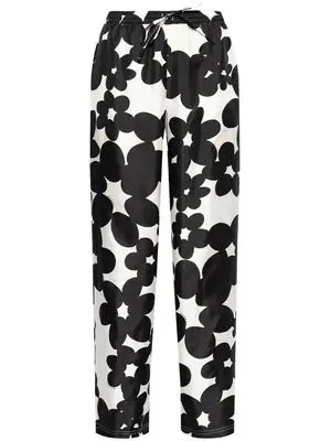 Marni Dillies Print Silk Trousers - Black