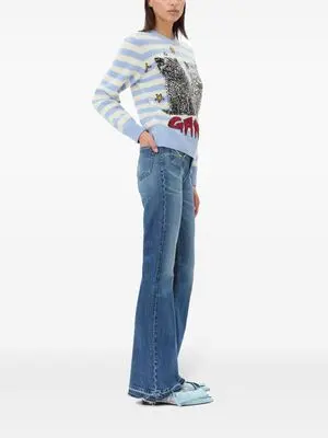 GANNI Mix Cats" Graphic Sweater - Blue
