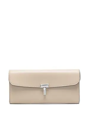 TOTEME T-lock Leather Wallet - Neutrals