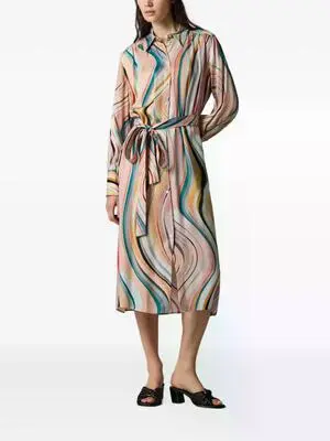 Paul Smith Patterned Midi Shirt Dress - Neutrals