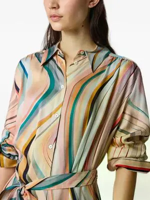 Paul Smith Patterned Midi Shirt Dress - Neutrals