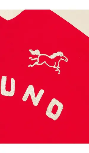 FOUND Goji Collar Print Jersey - Red
