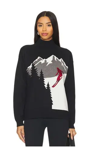 ALP N ROCK Portia Mock-neck Sweater With Ski Graphic - Black