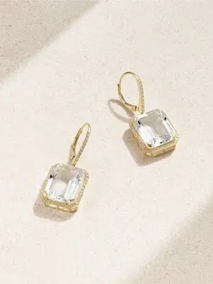 Shay Portrait 18-karat Topaz And Diamond Earrings - Gold