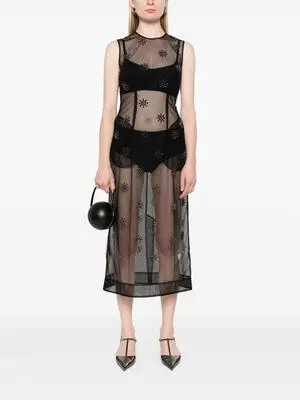 Simone Rocha Crystal Embellished Midi Dress