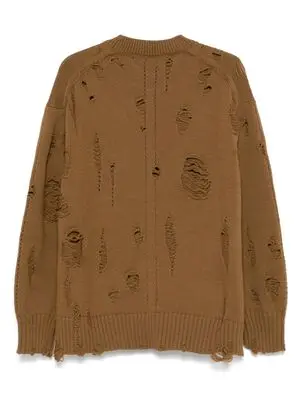 Junya Watanabe X Comme Des Garçons Ripped-detailed Sweater
