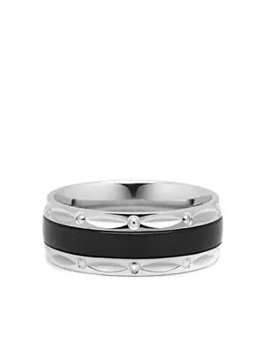 NIALAYA JEWELRY Engraved Band Ring - Silver