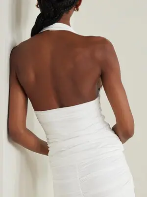MAYGEL CORONEL Galini Appliquéd Ruched Halterneck Top