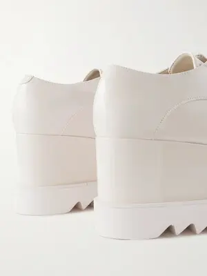 Stella McCartney Elyse Vegetarian Patent-leather Platform Brogues - Neutrals