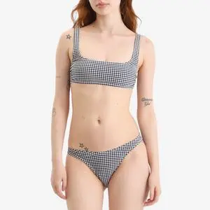Good American Gingham Square Neck Support Bra