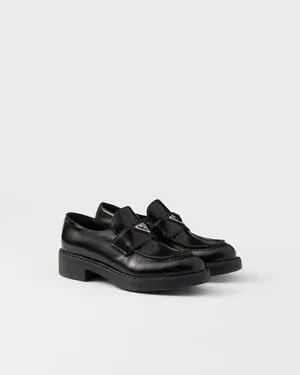 Prada Chocolate Brushed Leather Loafers