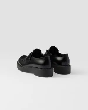 Prada Chocolate Brushed Leather Loafers