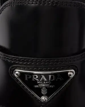 Prada Brushed Leather Loafers - Black