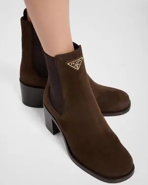 Prada Suede Chelsea Booties