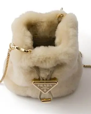 Prada Sheepskin Mini Pouch - Neutral