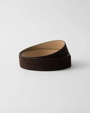 Prada Suede Belt Strap - Dark Brown