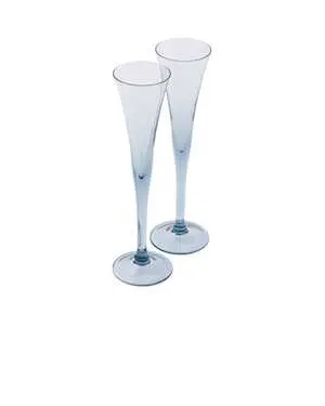 Prada Set Of Two Crystal Flutes - Blue