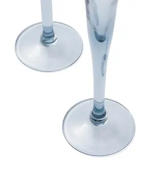 Prada Set Of Two Crystal Flutes - Blue